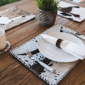Cowhide Placemats Assorted Tones Longhorn Etsy