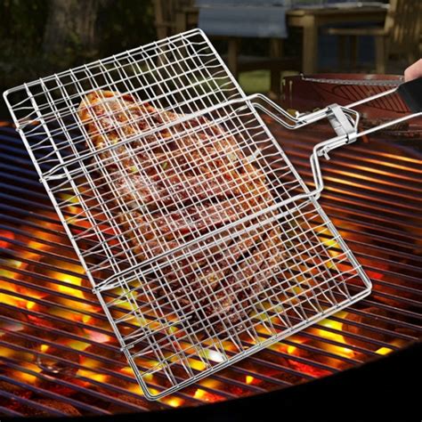 캠핑 스텐 직화 바베큐그릴 석쇠 접이식 손잡이