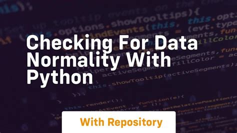Checking For Data Normality With Python Youtube
