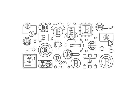 Colorful Cryptocurrency Horizontal Banner Vector Image