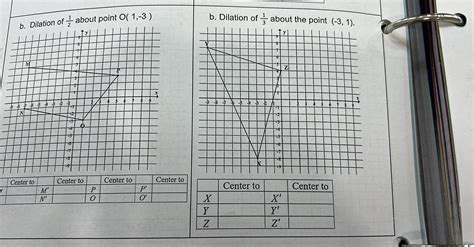 [answered] 1 b dilation of about point o 1 3 center to m n center to p