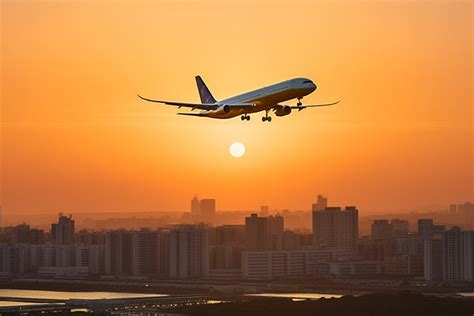 저 멀리 태양과 구름이 있는 하늘을 나는 하얀 비행기 배경 배경 재료 항공 사진 배경 일러스트 및 사진 무료 다운로드 Pngtree