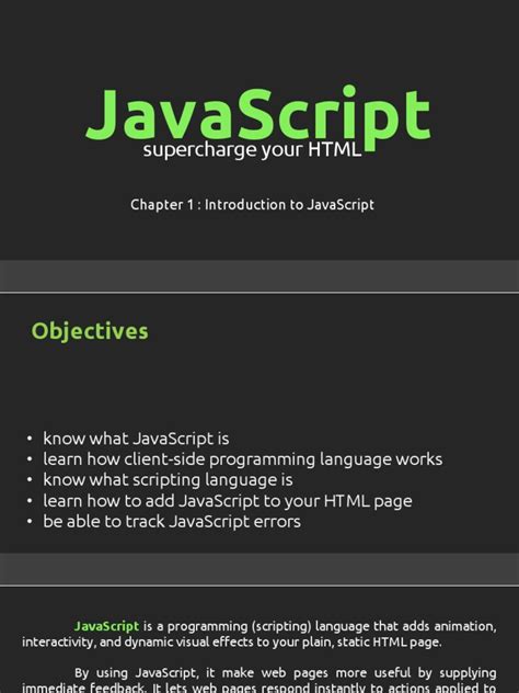 introduction to javascript pdf dynamic web page java script