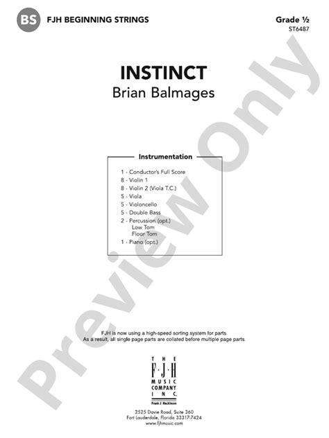 Instinct Score String Orchestra Score Brian Balmages Digital Sheet Music Download