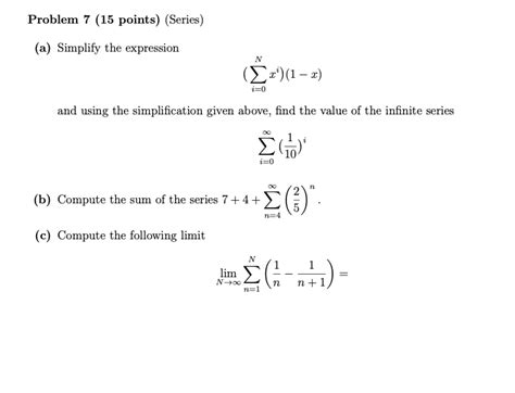 Solved Problem Points Series A Simplify The Chegg Com
