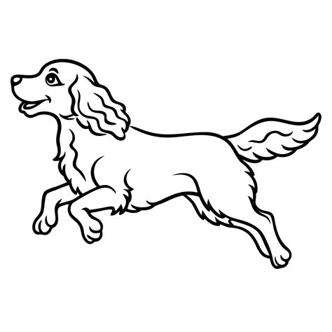 El Perro Cocker Spaniel Inglés Salta El Vector Del Icono Vector