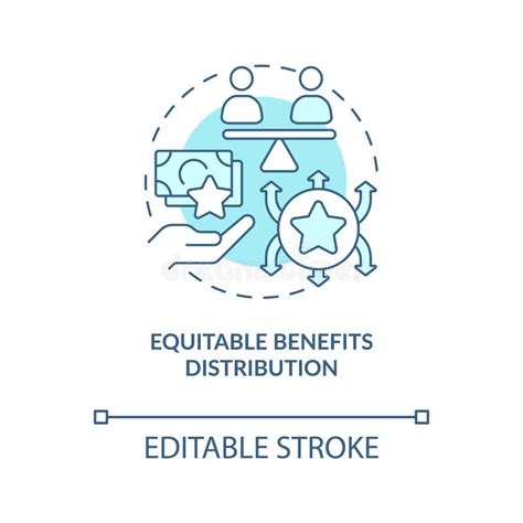Equitable Benefits Distribution Turquoise Concept Icon Stock Vector Illustration Of Stroke