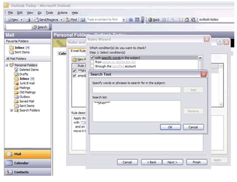 2003 Outlook Spam Folder Setup Cord Hosting