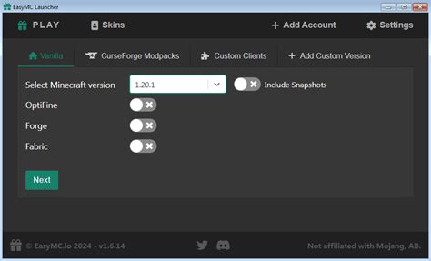 EasyMC Launcher Playing Minecraft For Free Account Mc Mod Net