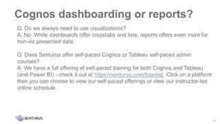 Cognos Analytics Dashboards Or Reports PPTX