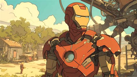 钢铁侠卡通风格桌面壁纸 极简壁纸