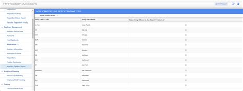 Human Capital Management Applicant Pipeline Report
