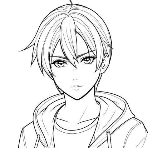 Man Outline Drawing Anime