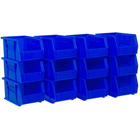 Akro Mils Stackable Storage Bins Akrobins Stacking Organizer 9x6x5 Blue 12 Pack