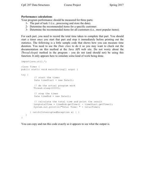 spring 2017 cpe 207 data structures course project