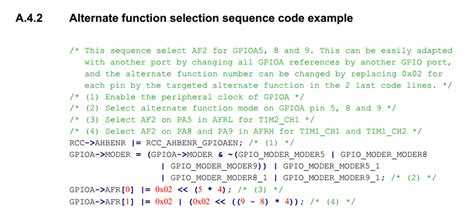 How Alternate Function Selection Work On This Docu Stmicroelectronics Community