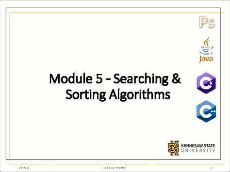 Ps Module 5 Searching Sorting Algorithms 392021 Cse