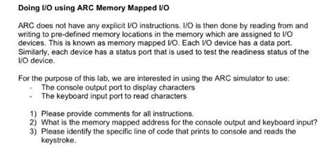 solved doing i o using arc memory mapped i o arc does not