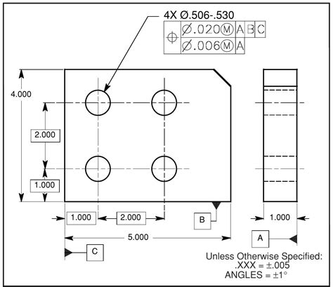 11 A Composite Tolerance Controlling A Four Hole Pattern To