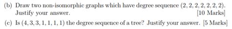 Solved B Draw Two Non Isomorphic Graphs Which Have Degree
