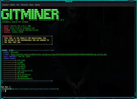 Gitminer — Инструменты Kali Linux
