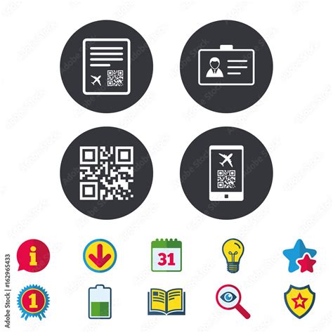 Qr Scan Code In Smartphone Icon Boarding Pass Flight Sign Identity Id Qr Scan Code In Smartphone Icon Boarding Pass Flight Sign Identity Id