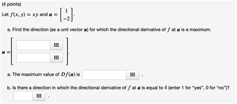 4 Points Let F X Y Xy And A 12 A Find The Chegg Com