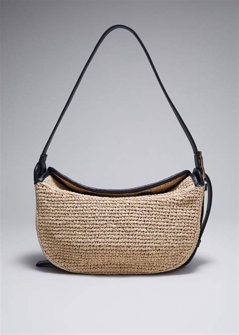 Schultertasche Aus Stroh Mit Lederbesatz Beige And Other Stories De Frauentaschen Nach Form