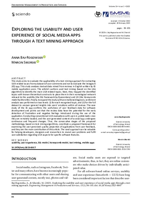 pdf exploring the usability and user experience of social media apps