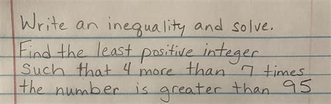 Solved Write An Inequality And Solve Find The Least
