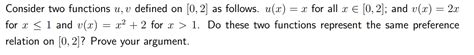 solved consider two functions u v defined on 0 2 as