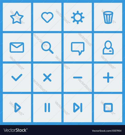 Flat Ui Design Elements Set Of Basic Web Icons Vector Image