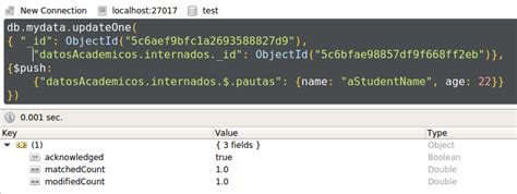 Mongodb Cant Push An Item To An Array Inside An Object Inside An