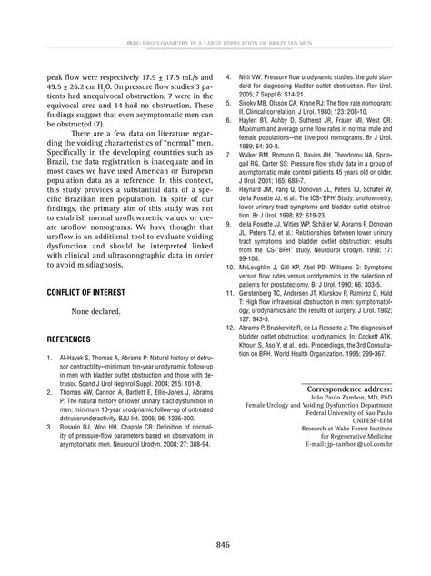 Uroflowmetry In A Large Population Of Brazilian Men Submitted To A