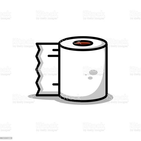 벡터 조직 일러스트 디자인 윤곽선이 있는 Tisue는 스티커 아이콘 마스코트 로고 클립 아트 및 기타 그래픽 용도에 적합합니다 가정 생활에 대한 스톡 벡터 아트 및 기타