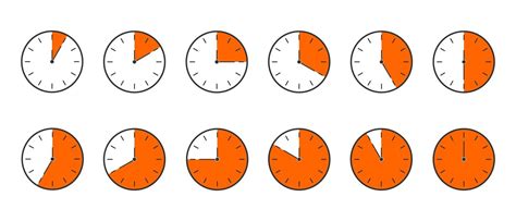 Countdown Timer Or Stopwatch Icons Set Clocks With Different Orange