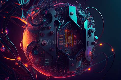 technology background blue glow light abstract digital graphic design wallpaper cpu or gpu