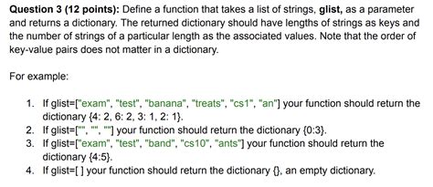 Solved Question 3 12 Points Define A Function That Takes
