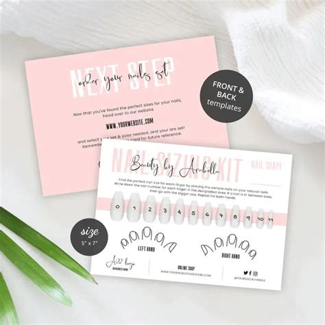 Nail Sizing Kit Template Editable False Nails Size Guide Printable