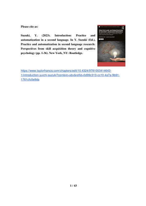 PDF Suzuki Y 2023 Introduction Practice And Automatization In A