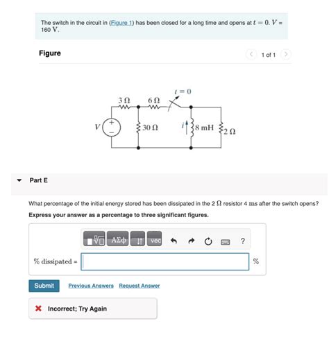 Solved The Switch In The Circuit In Figure 1 ﻿has Been