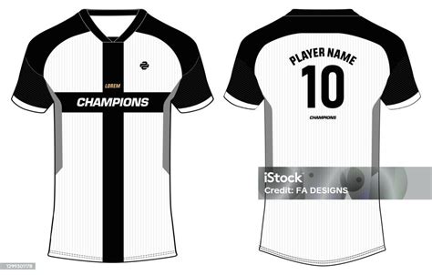 스포츠 저지 티셔츠 디자인 컨셉 벡터 템플릿 축구 크리켓 축구 배구 럭비 테니스 및 배드민턴 유니폼앞과 뒷면 보기가 있는 파르마 칼치오 저지 컨셉 등에 대한 스톡 벡터 아트