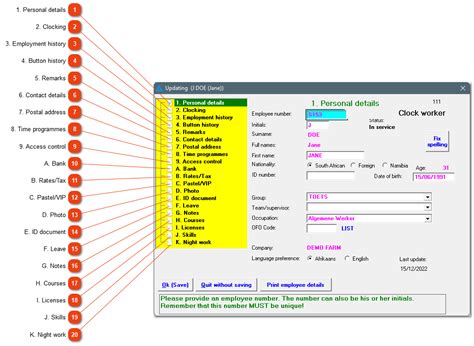 Updating Employee Particulars