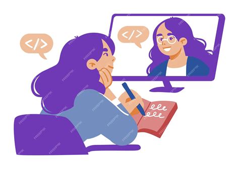 Premium Vector Online Coding Tutorial Concept Illustration