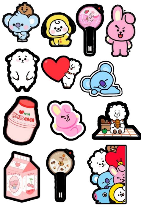 Bt21 Printable Stickers Cute Bt21 Stickers Bts Printable Sticker