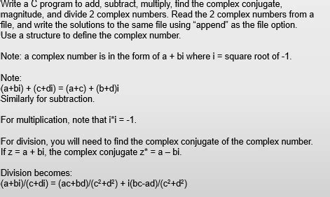 Solved Write A C Program To Add Subtract Multiply Find The Chegg Com