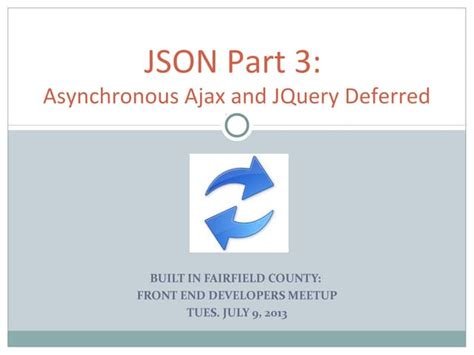 Json Part 3 Asynchronous Ajax And Jquery Deferred Ppt