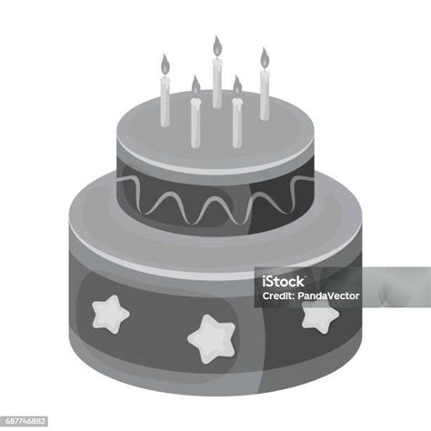 흰색 배경에 고립 된 단색 스타일의 별 아이콘 초콜릿 케이크 케이크 상징 스톡 벡터 일러스트입니다 기념일에 대한 스톡 벡터 아트 및 기타 이미지 Istock