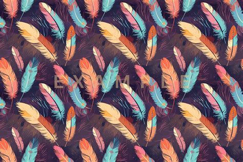 18 Seamless Feather Patterns Feather Patterns Digital Download 18 Pattern Bundle