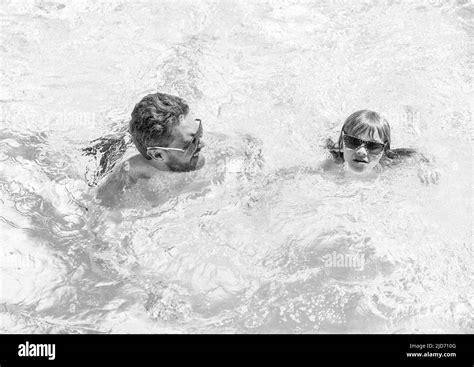 Happy Family Of Daddy And Kid Having Fun In Summer Swimming Pool Swim Stock Photo Alamy